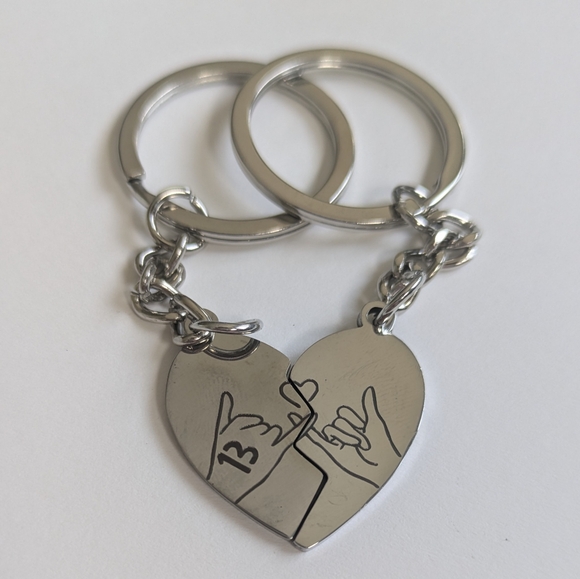 Accessories | Whole Together Broken Apart Silver Heart Keychain With ...